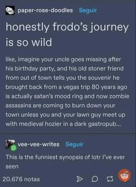 Cursed lotr synopsis - Meme subido por yagash :) Memedroid