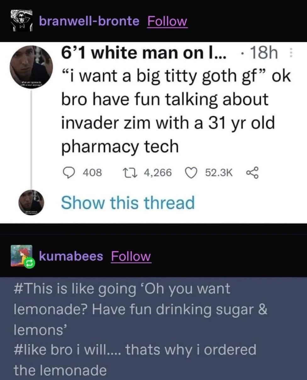 I Want A Big Titty Goth Girlfriend Meme By Sonicrules82 Memedroid