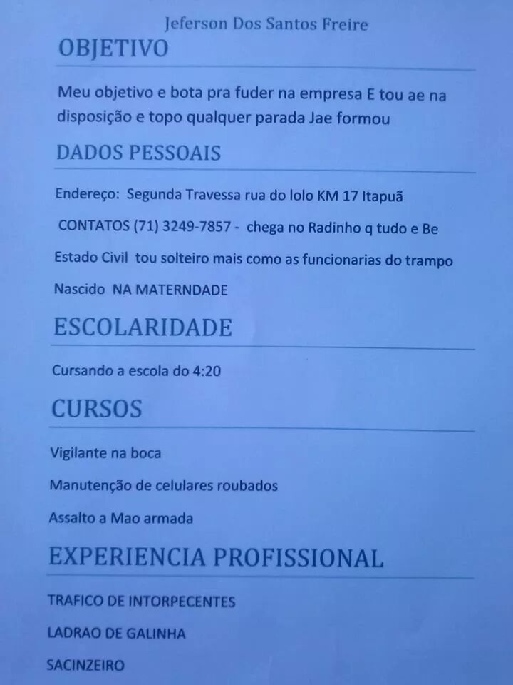 Como se faz um curriculo - Meme by yasmin.envolventy :) Memedroid