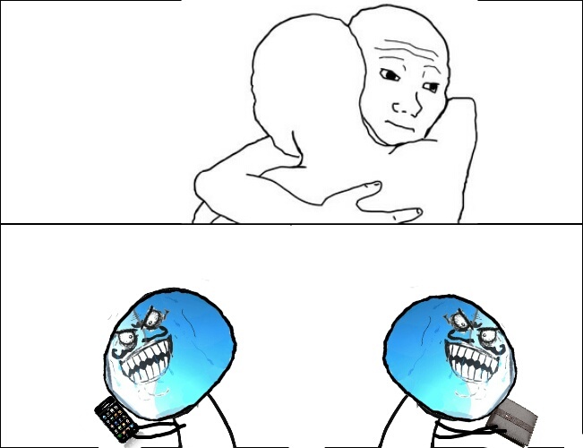 Y por eso no me gustan los abrazos - Meme subido por Mati.494 :) Memedroid