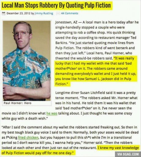 Pulp fiction - Meme subido por ThorOfAsgard :) Memedroid