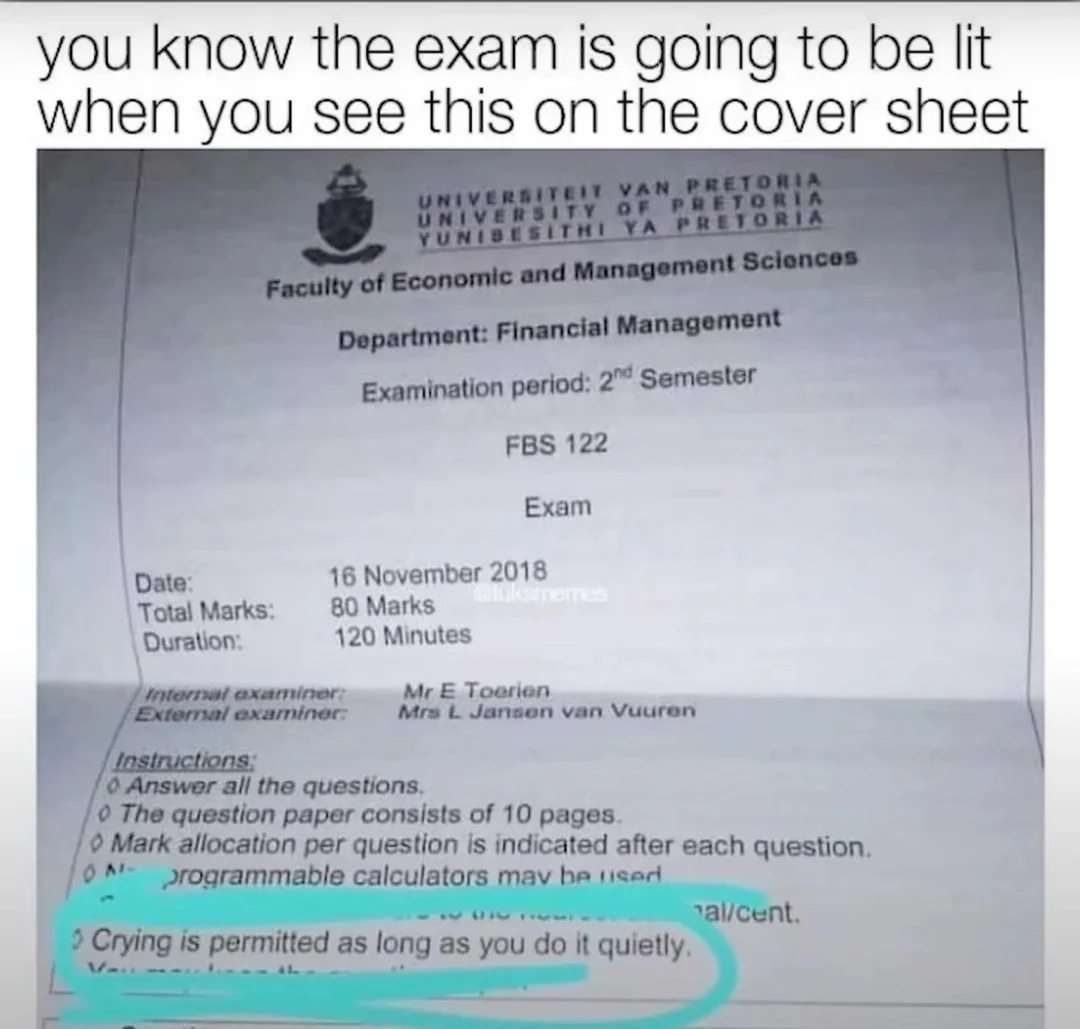 The best Exam memes :) Memedroid