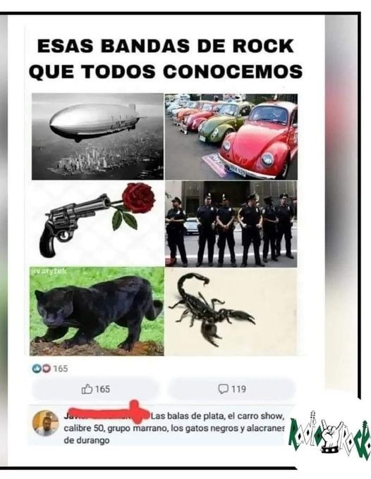 Todos conocemos estas bandas de rock - Meme subido por Borrelynx ...
