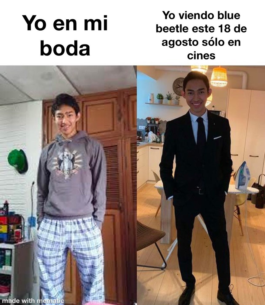 Yo en mi boda vs yo viendo blue beetle este 18 de agosto sólo en cines ...