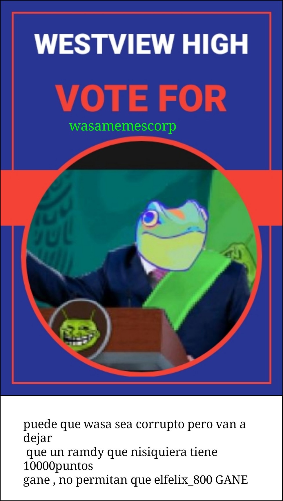 Xfa Vota Por Wasap Meme Subido Por Elmameme Memedroid