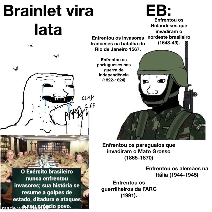 quem fala isso do nosso exército merece três tapas na cara - Meme by ...