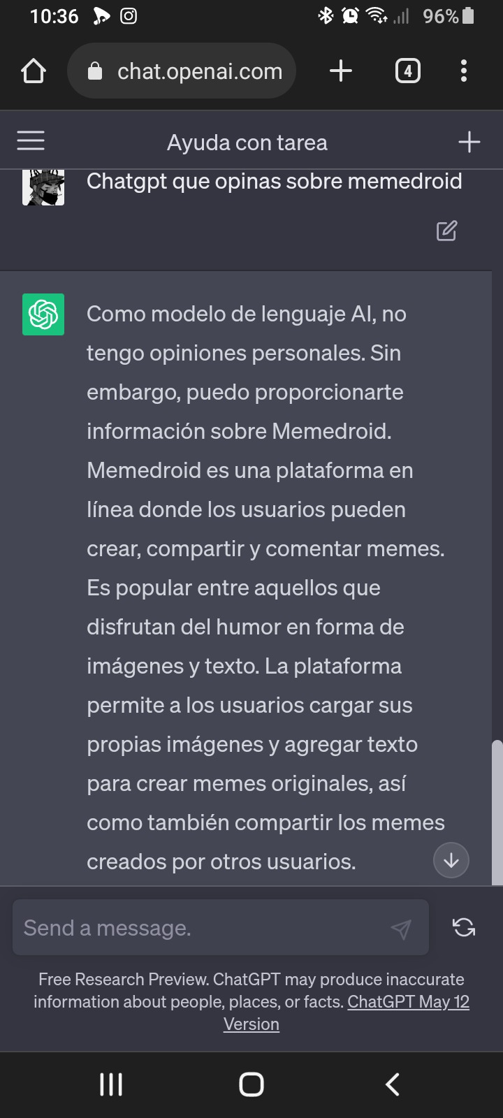Chatgpt habla sobre mimosdroid - Meme by _Editor_ :) Memedroid