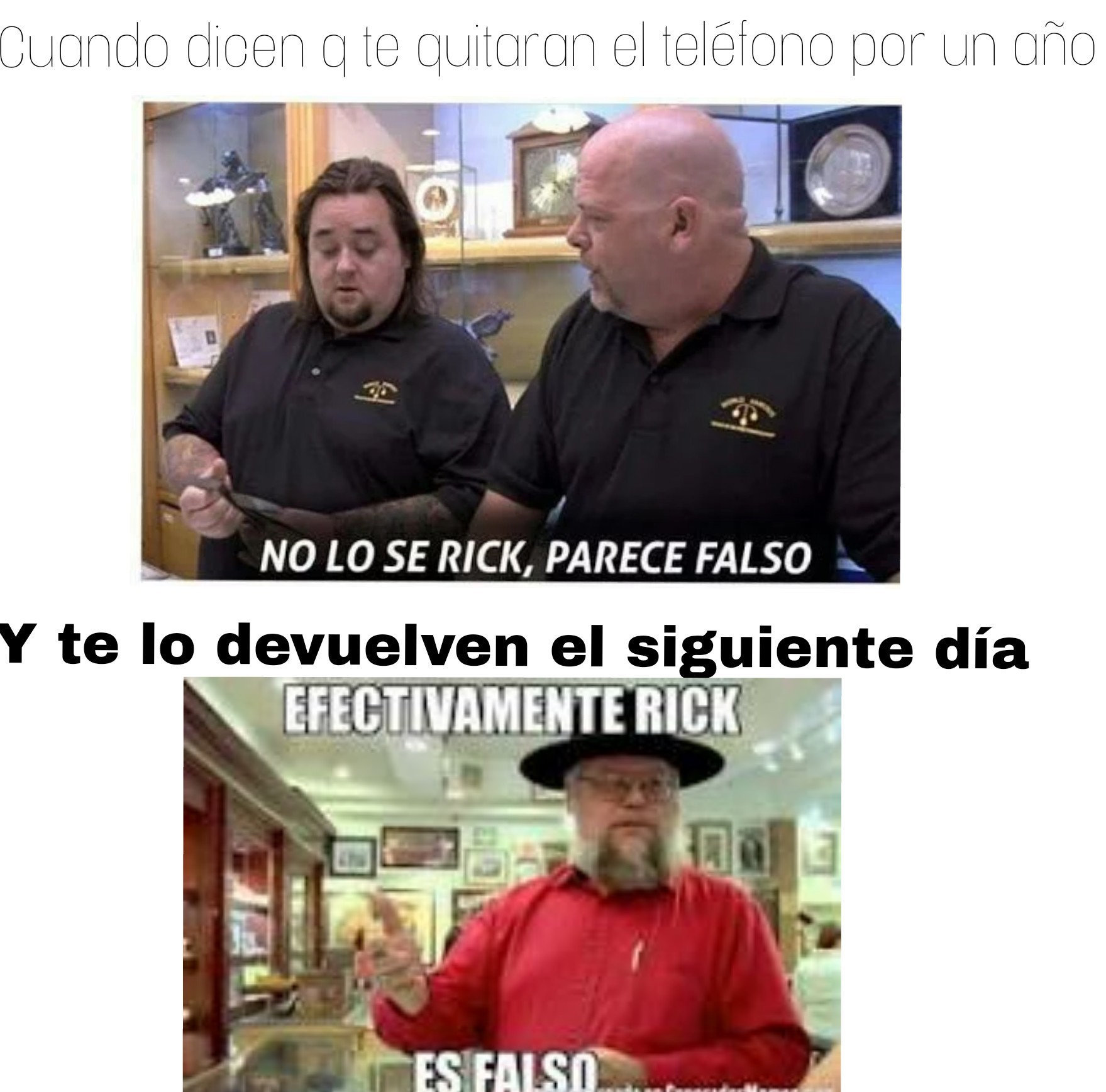 Efectivamente rick es falso - Meme subido por Diego15000000 :) Memedroid