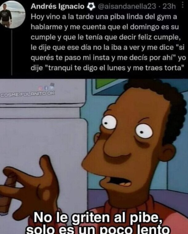 Un poco lento pero comerá torta - Meme subido por ElGalletero :) Memedroid