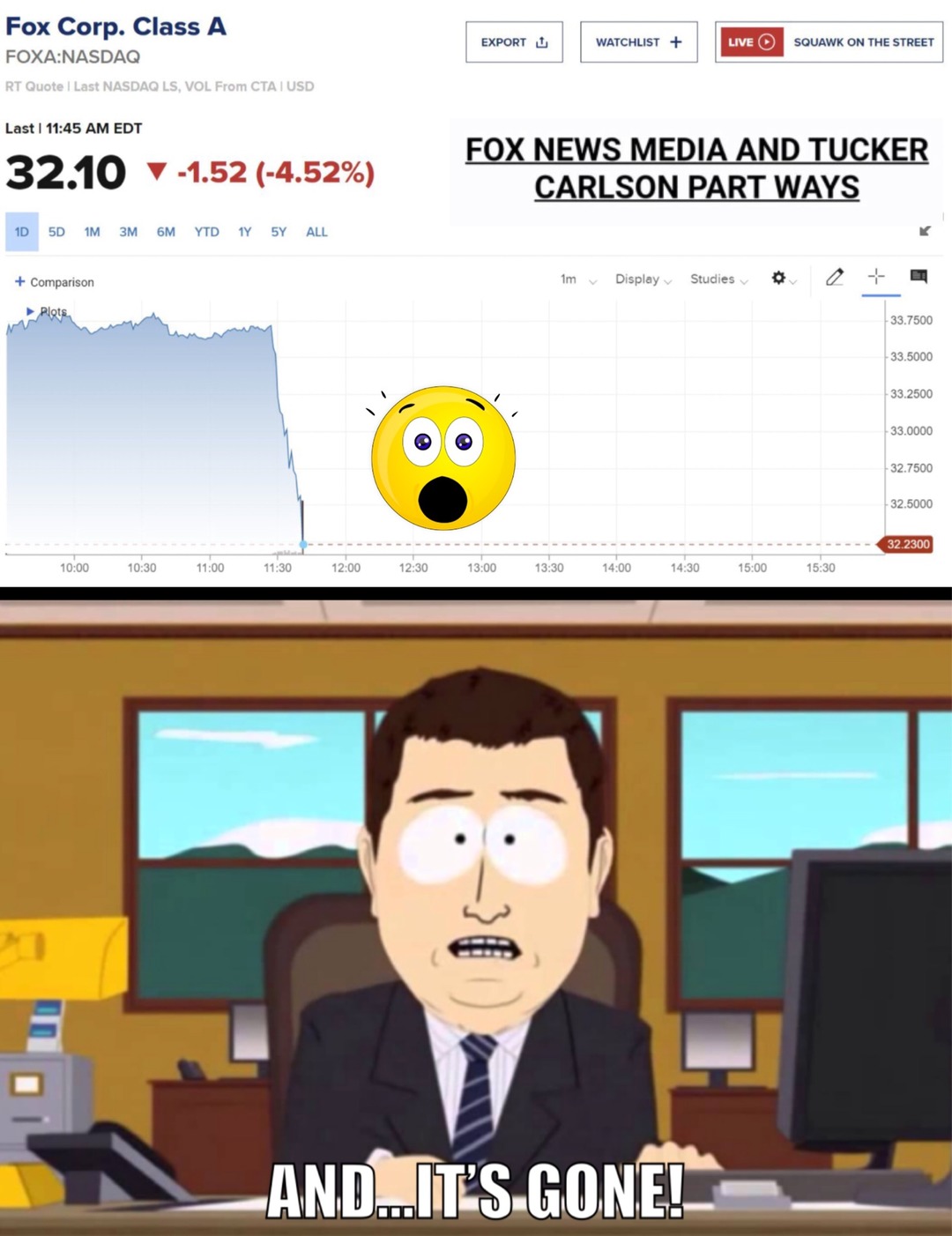 glad I don’t own that stock.... - Meme by Bloodnut187 :) Memedroid