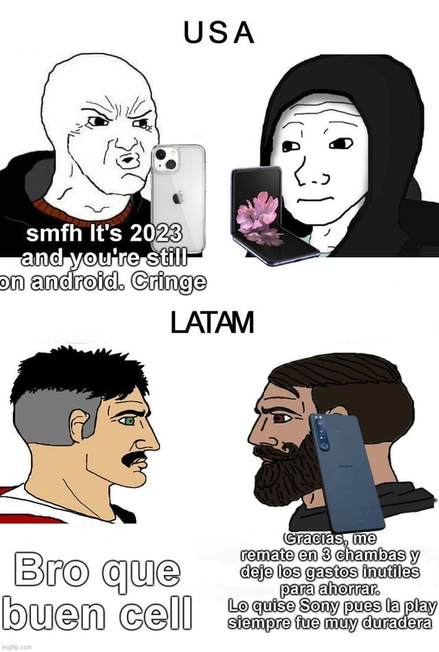 Latam vs USA eligiendo celular - Meme by garbo1077 :) Memedroid