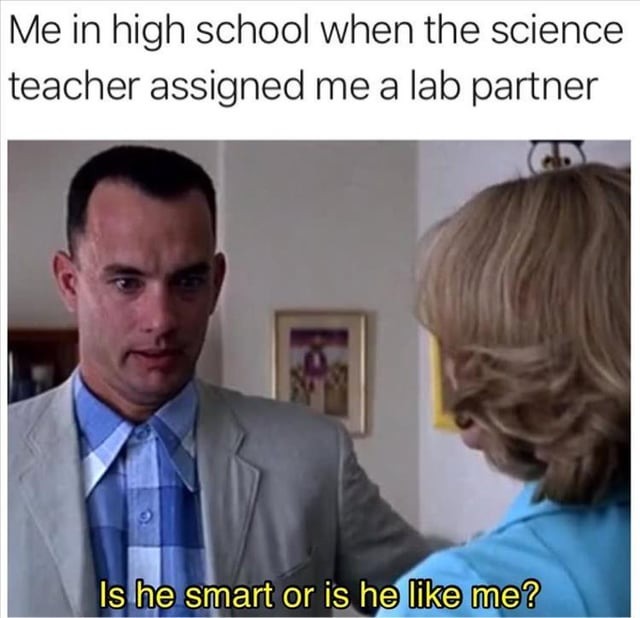 Lab Partner Memes Me And My Chem Lab Partner Were Besties > Follow