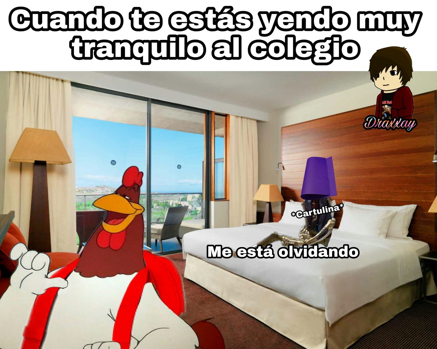 El título se olvidó la cartulina - Meme subido por Draxxay :) Memedroid