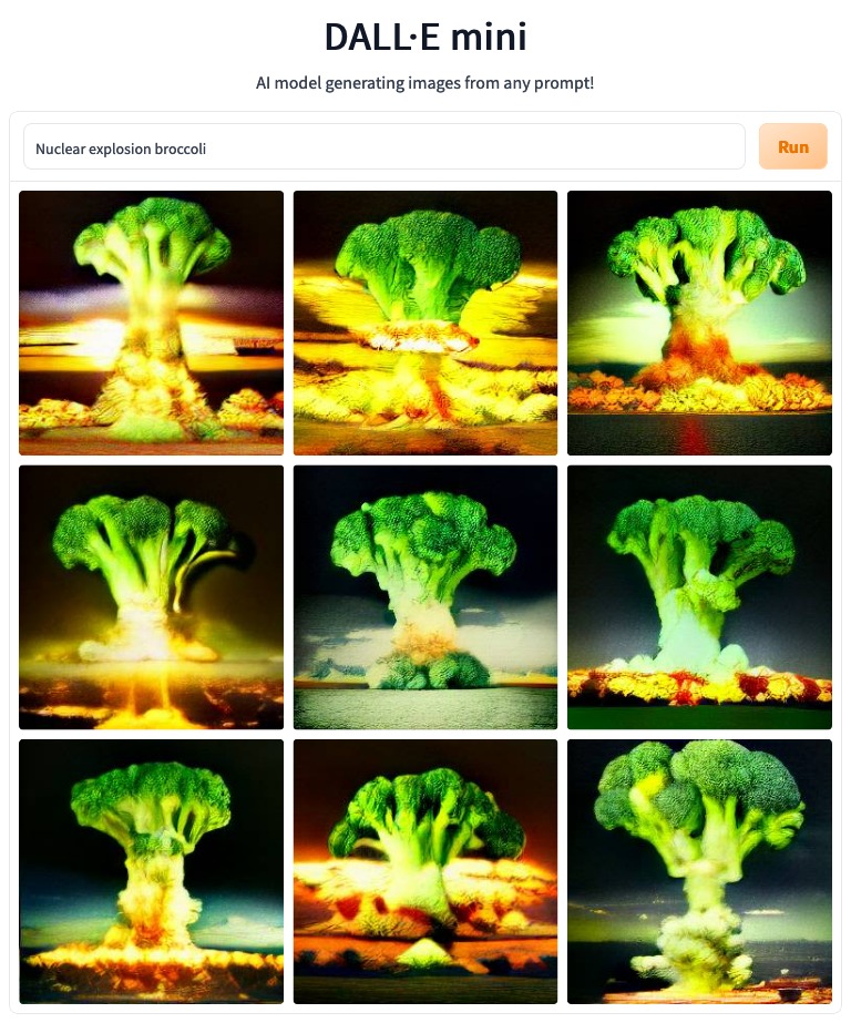 DALL-E mini AI broccoli nuclear explosion - Meme subido por schizoidman ...