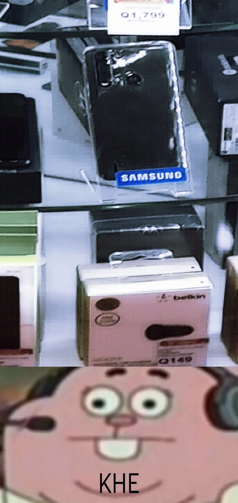 Contexto: Es un motorola en un mostrador de samsung - Meme subido por ...