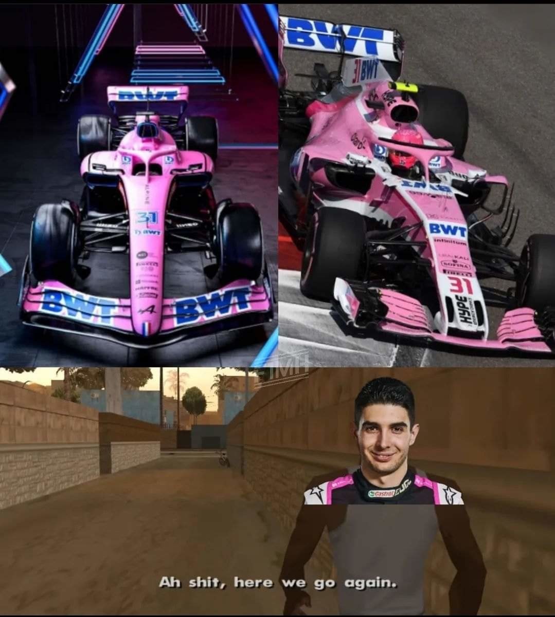 Ocon en Alpine rosa - Meme subido por AckrobiusHumilde :) Memedroid