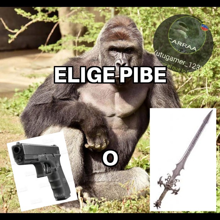 Elige pistola o espada? - Meme subido por Yutugamer_123V :) Memedroid
