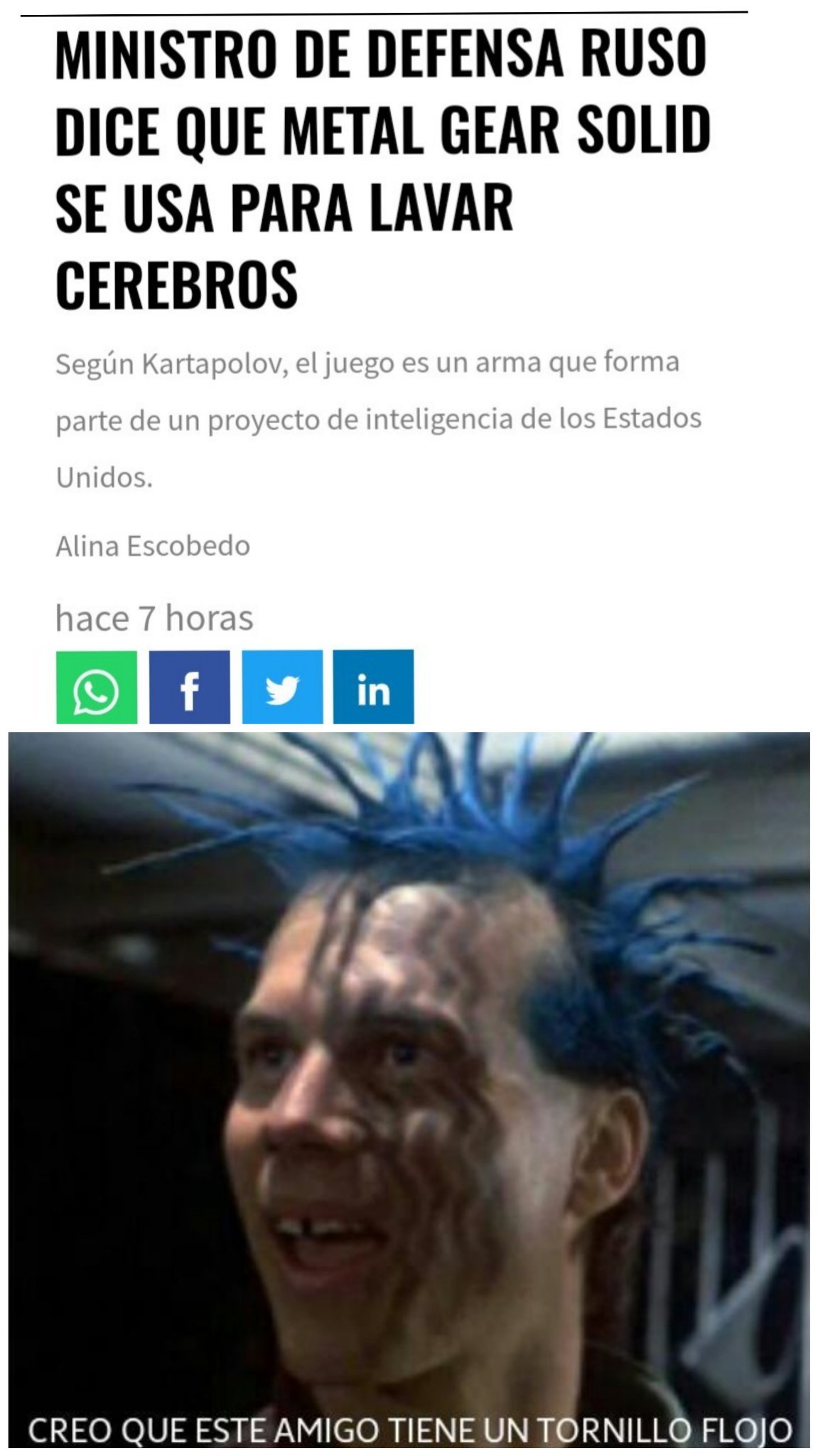 Creo que este amigo tiene un tornillo flojo - Meme subido por Jorge ...