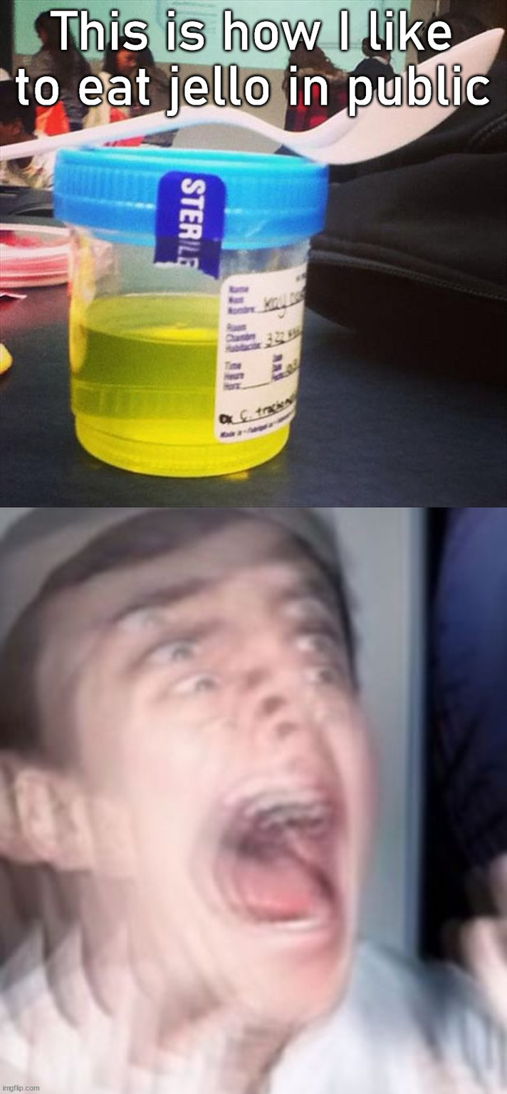 Put apple juice in a urine sample holder, but before you drink it say ...